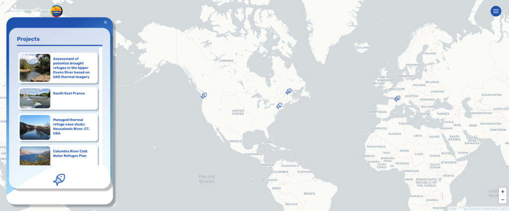 Map of projects cold-water refuges - Conservation refuge